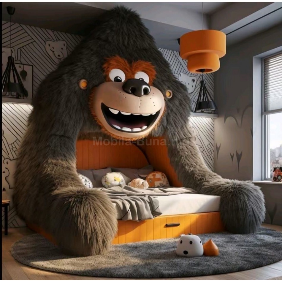 Pat / Divan cu lada de depozitare, tapitat cu stofa, pentru copii А-88