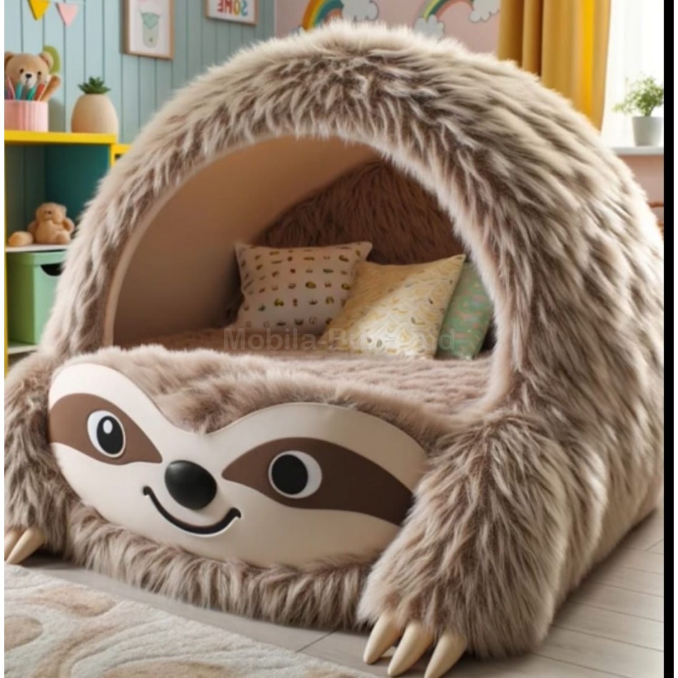 Pat / Divan cu lada de depozitare, tapitat cu stofa, pentru copii А-80